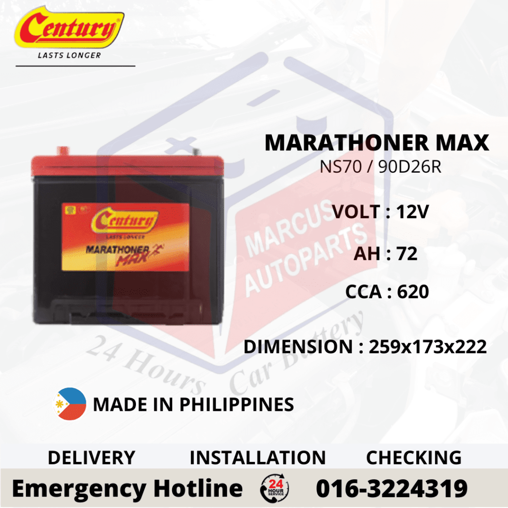 CENTURY MARATHONER MAX NS60L 55B24L CAR BATTERY | 24 HOURS CAR BATTERY ...