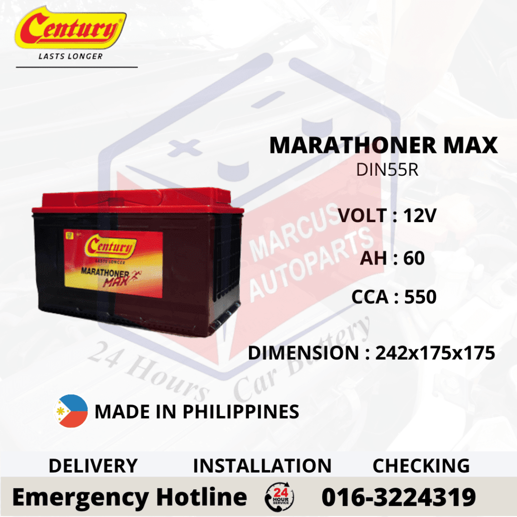 CENTURY MARATHONER MAX NS60 55B24R CAR BATTERY | 24 HOURS CAR BATTERY ...