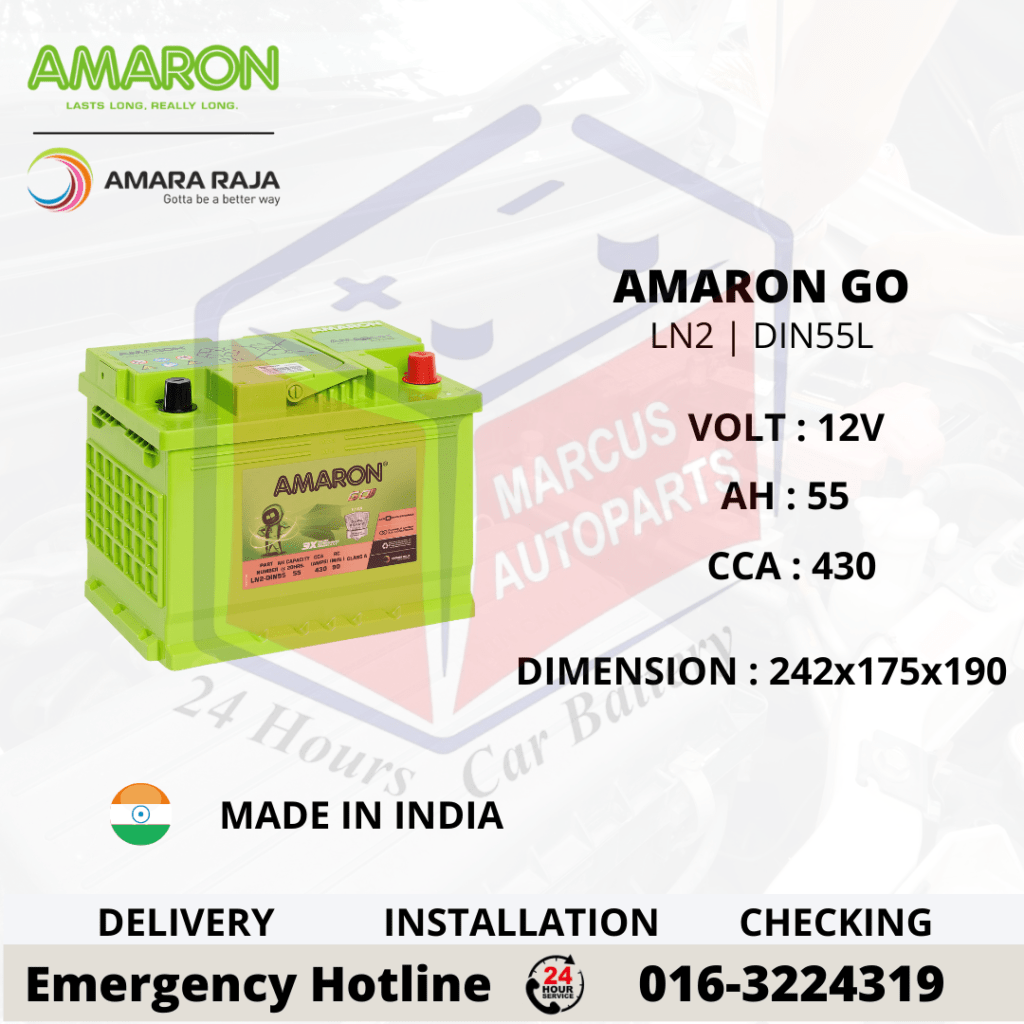 AMARON GO LN2 | DIN55L CAR BATTERY | 24 HOURS CAR BATTERY 0163224319