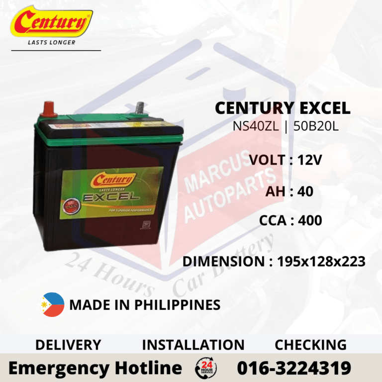 CENTURY EXCEL NS40ZL | 50B20L CAR BATTERY | 24 HOURS CAR BATTERY 0163224319