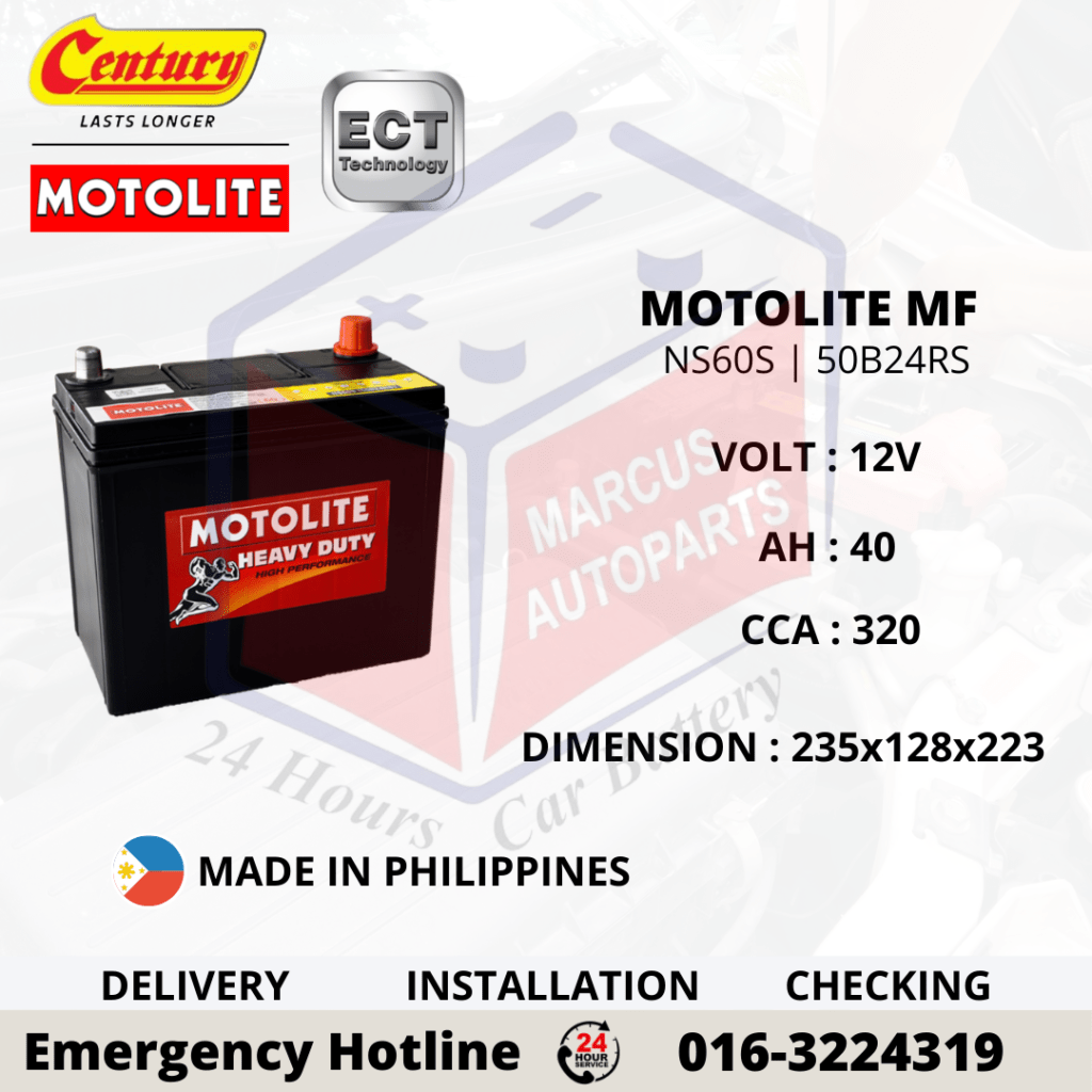 CENTURY MOTOLITE MF NS60S | 50B24RS CAR BATTERY | 24 HOURS CAR BATTERY ...