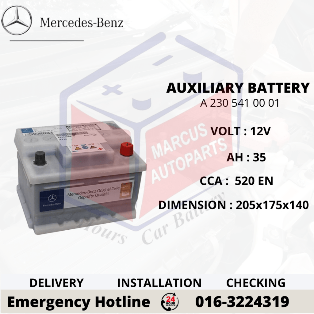 MERCEDES BENZ AUX1 | 35AH AUXILIARY BATTERY | 24 HOURS CAR BATTERY ...